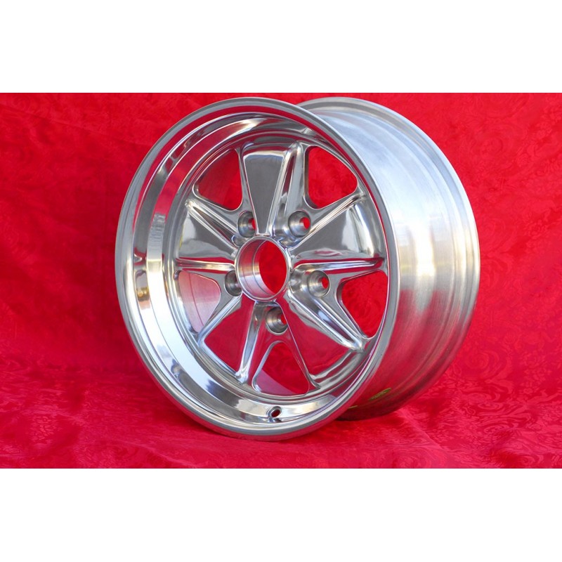 4 Stk Felgen Porsche Fuchs 7x15 ET23.3 8x15 ET10.6 5x130 fully polished ...